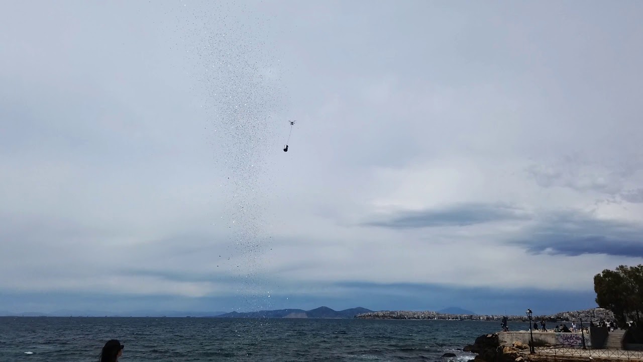 Drone surprises: Dropping confetti - flygreecedrone